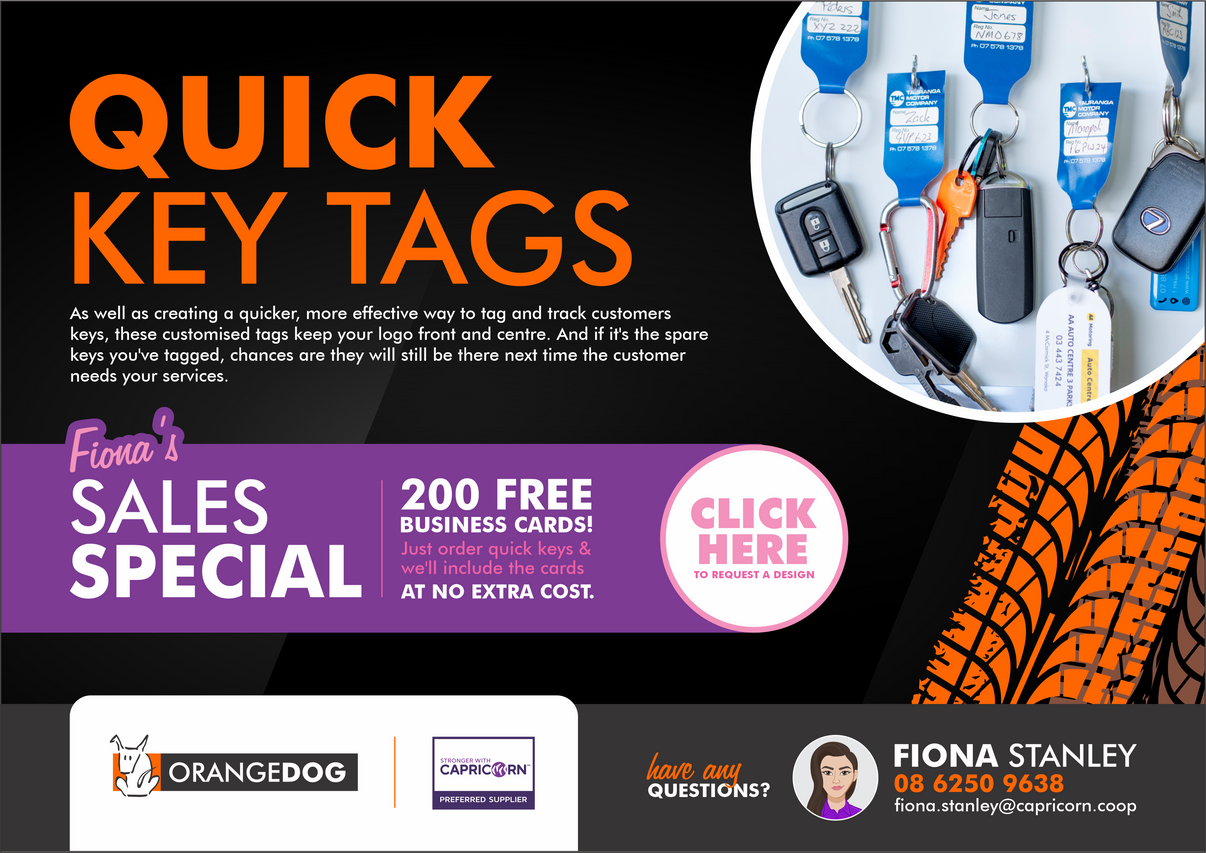 Quick Key Tag Special – Orange Dog